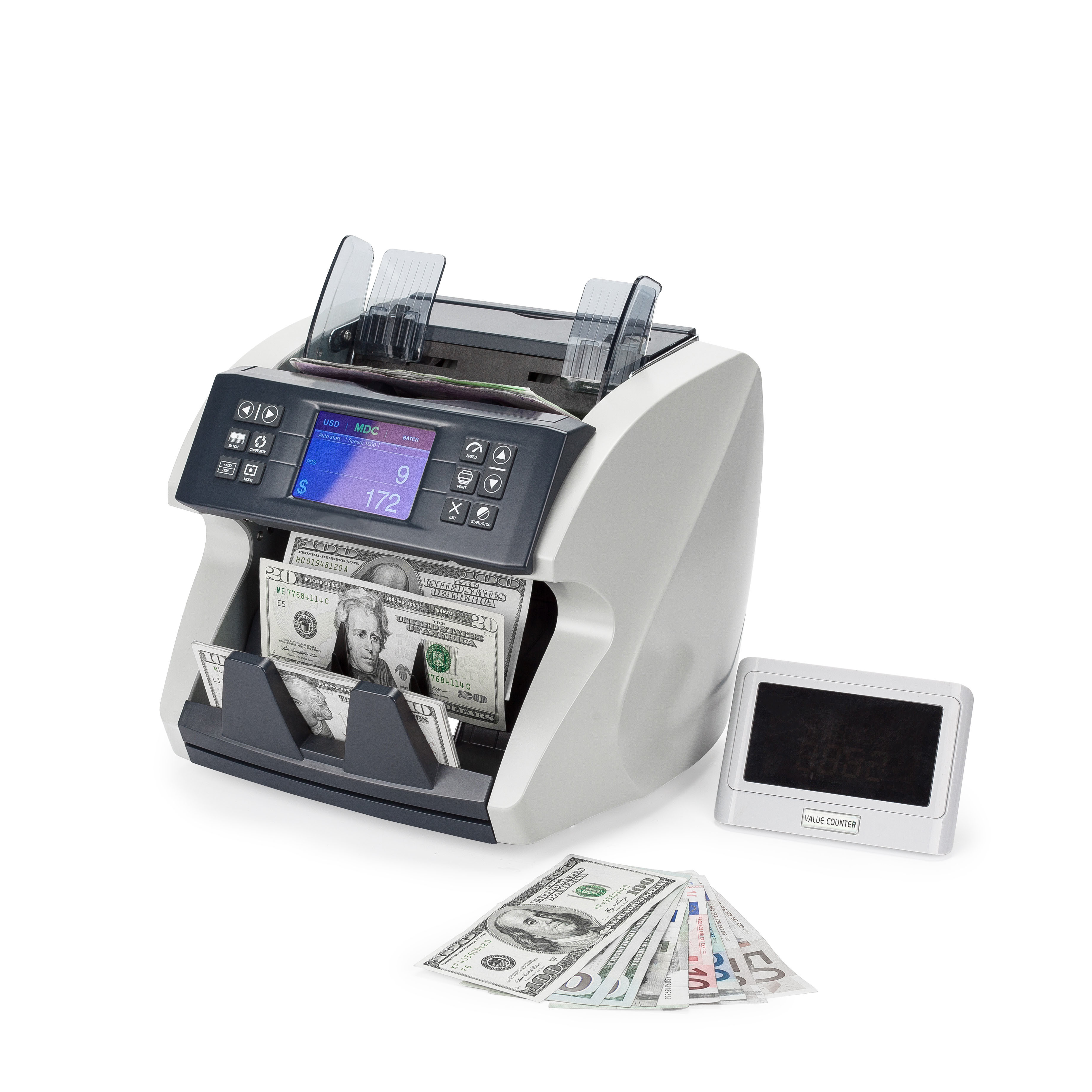 4.3 Inch Mixed Value Sorting Machine Bank Note Counter Cash Counter ...